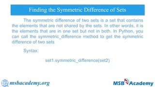 Dictionaries and Sets in Python | PPT