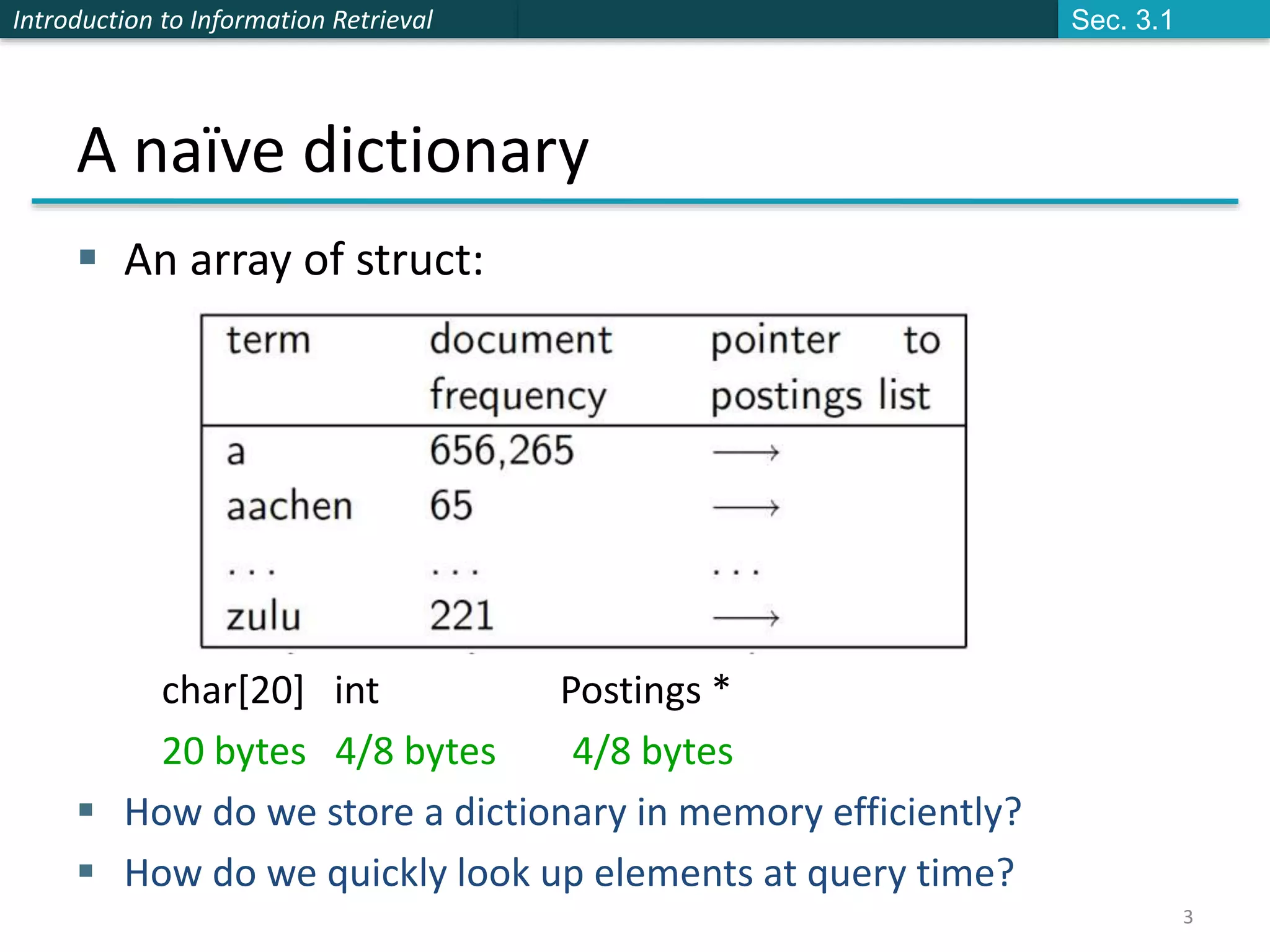 Dictionaries and Tolerant Retrieval.ppt