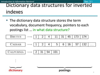Dictionaries and Tolerant Retrieval.ppt