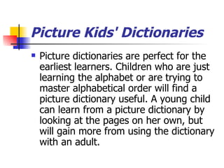 Dictionaries for children | PPT