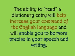 Using the Dictionary | PPTX