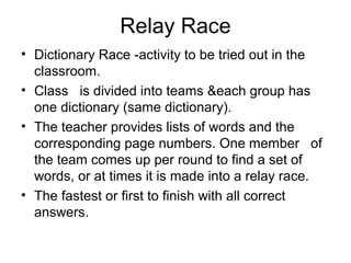 Dictionary activities for esl learners | PPT