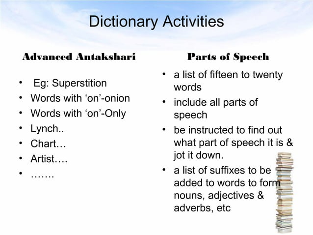 Dictionary activities for esl learners | PPT