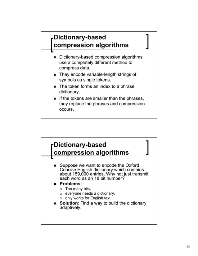 Dictionary Based Compression
