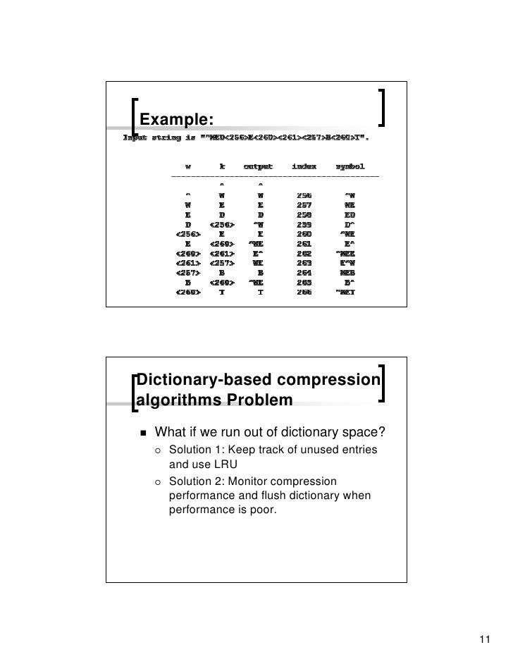 Dictionary Based Compression