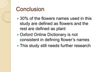Dictionary Consistency in Defining Special Terms: Flower | PPTX | Books ...