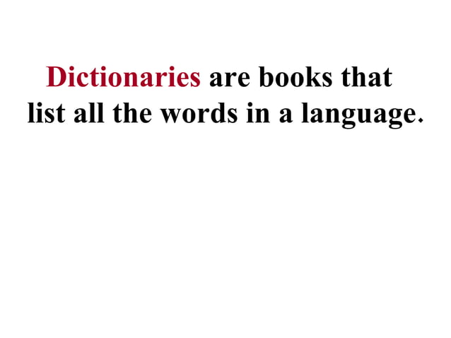 Dictionary Definitions | PPT