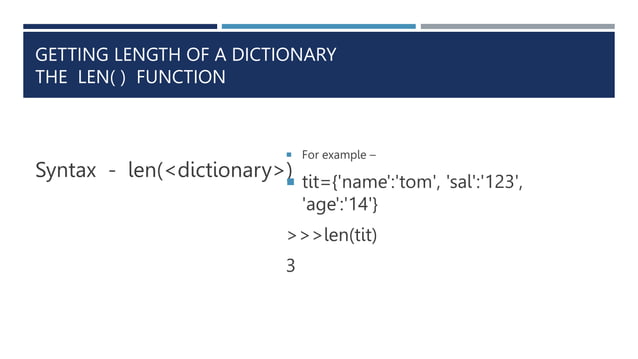 Dictionary functions and methods.ppt . | PPTX