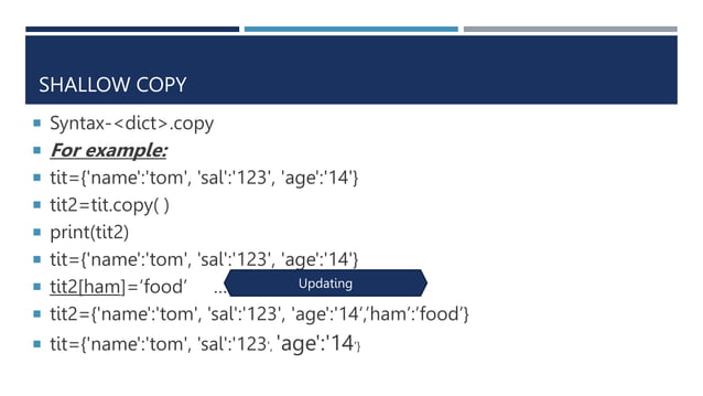 Dictionary functions and methods.ppt . | PPTX