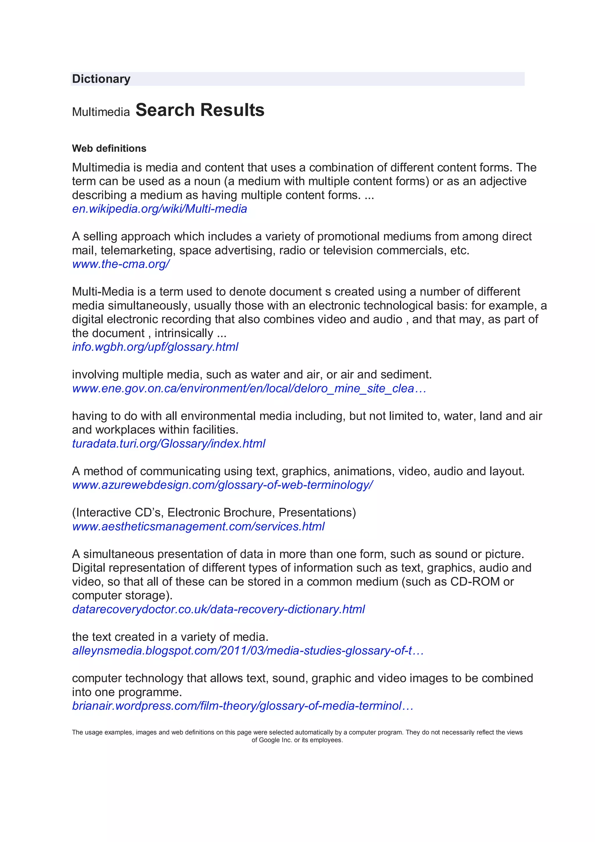 Dictionary multimedia | PDF