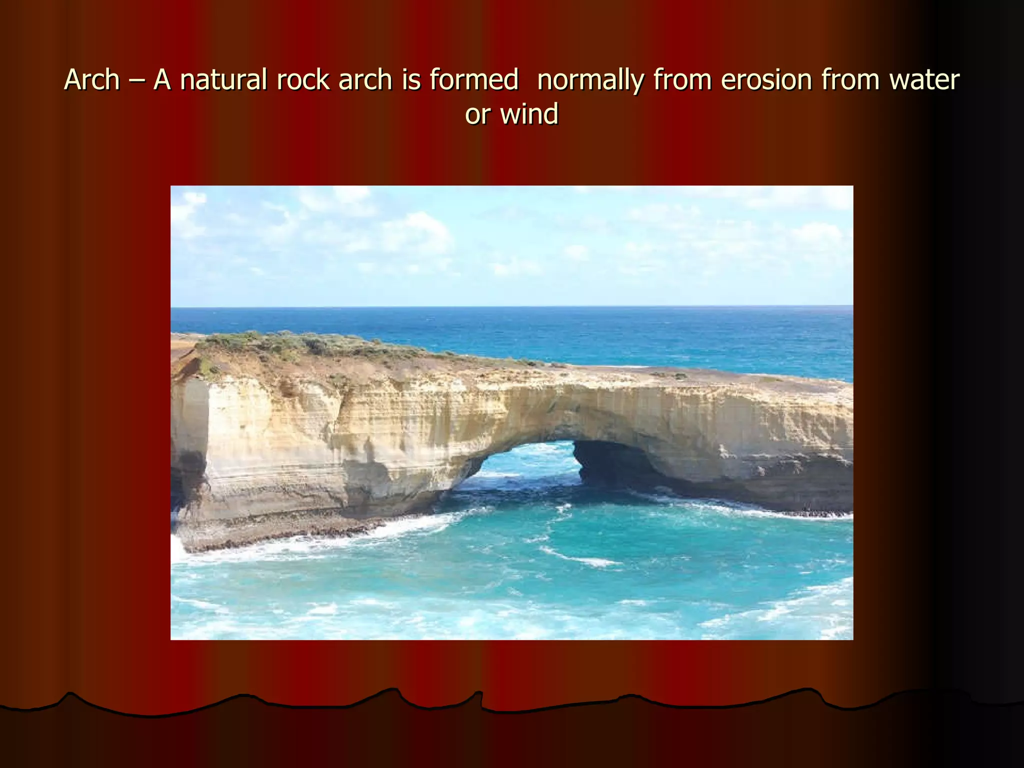 Dictionary Of Landforms Shaped By Water and water processes | PPT
