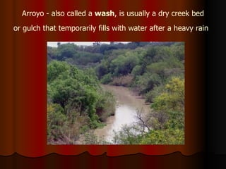 Dictionary Of Landforms Shaped By Water and water processes | PPT