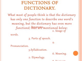 Dictionary skills. | PPT