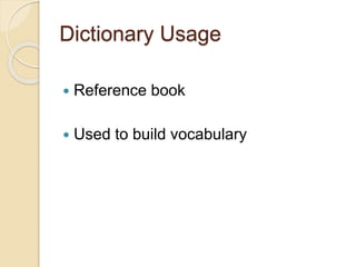 Dictionary skills | PPTX
