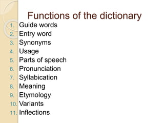 Dictionary skills | PPTX