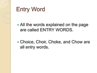 Dictionary skills | PPTX