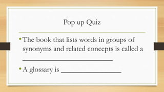 Dictionary skills in the 21st century | PPTX