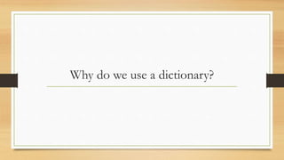 Dictionary skills in the 21st century | PPTX