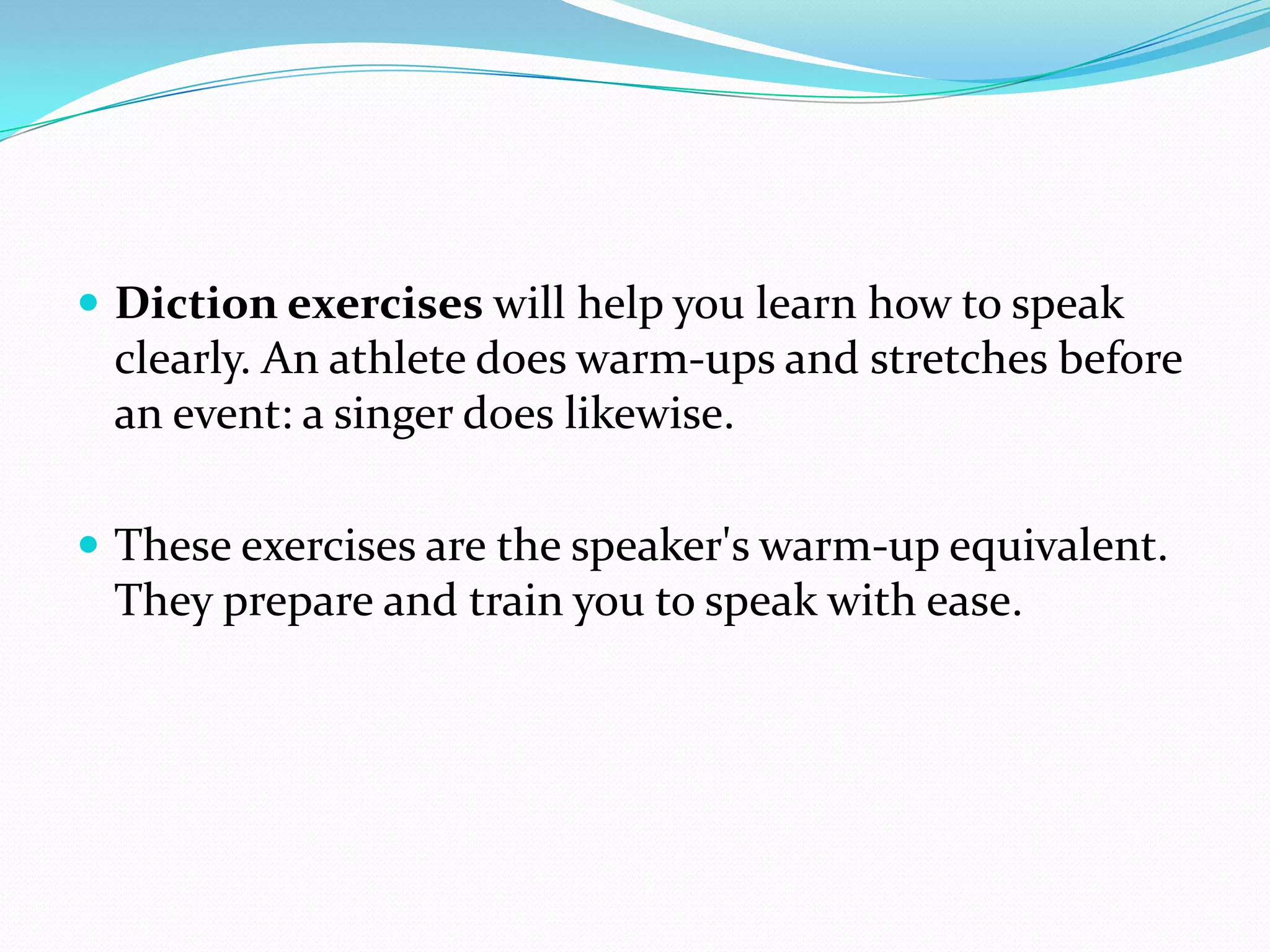 Diction exercises | PPTX