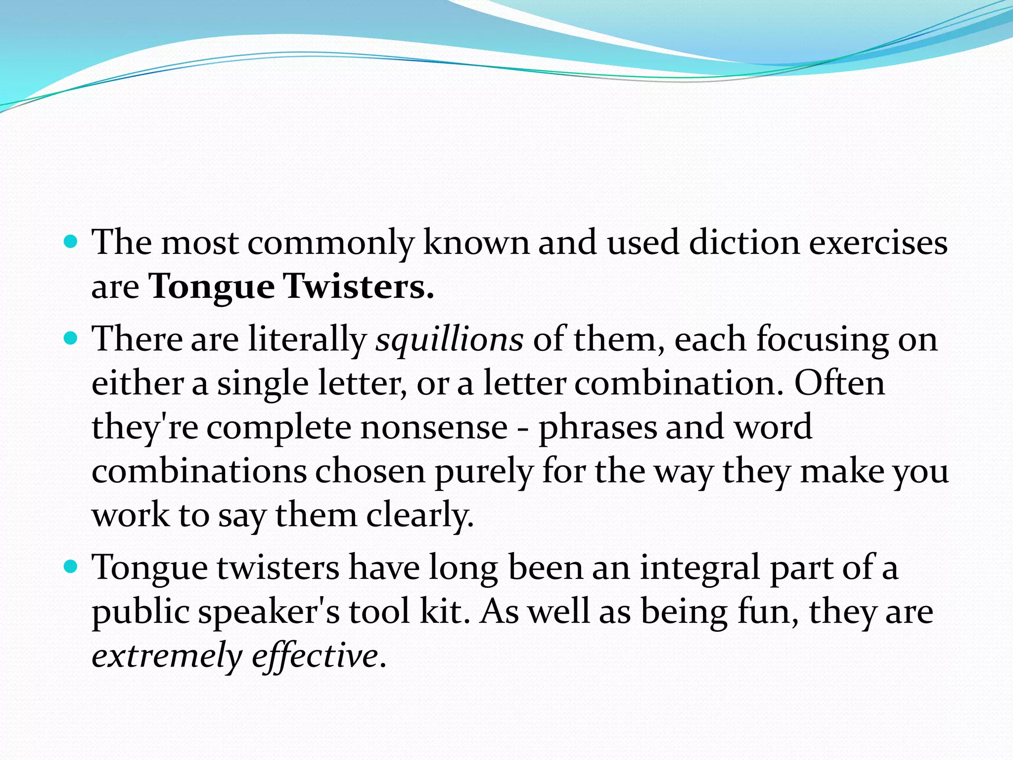 Diction exercises | PPTX