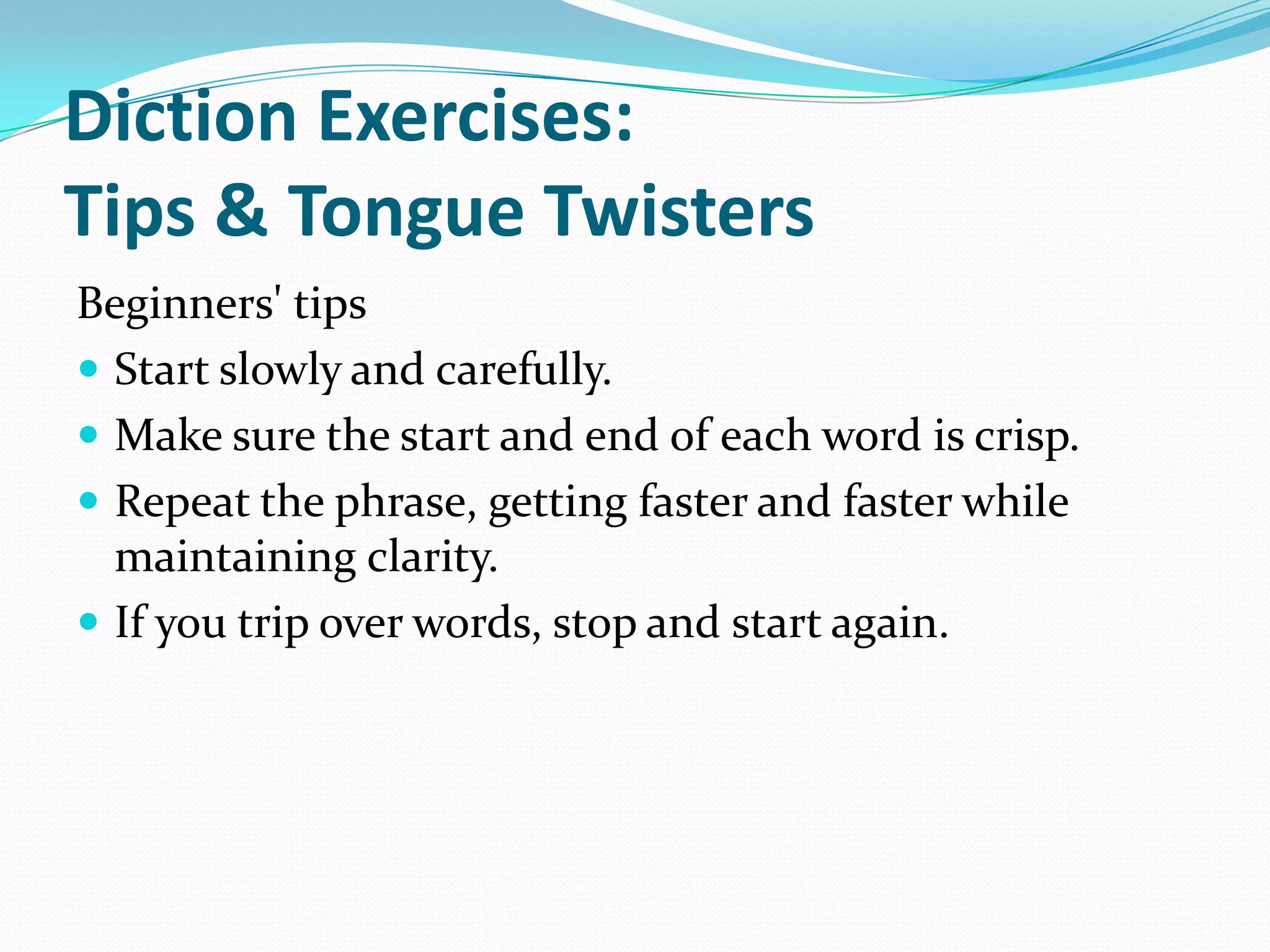 Diction exercises | PPTX
