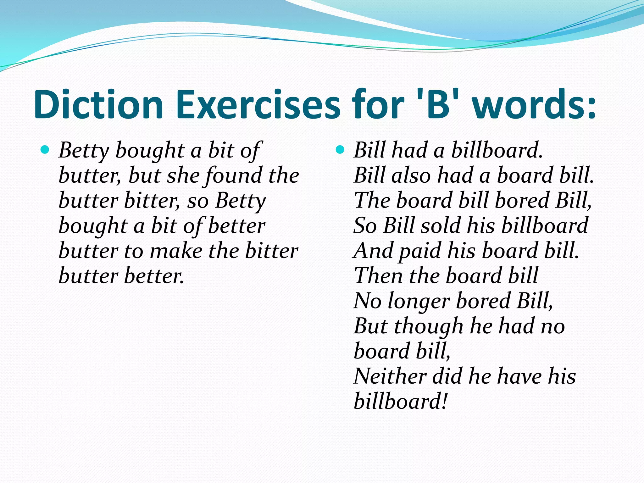 Diction exercises | PPTX