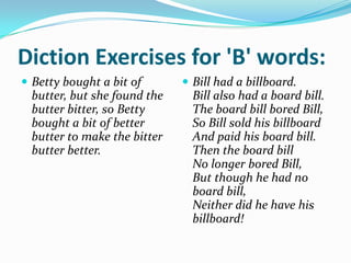 Diction exercises | PPTX