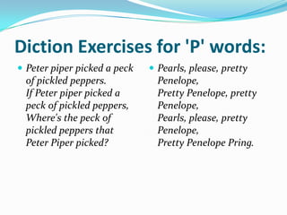 Diction exercises | PPTX