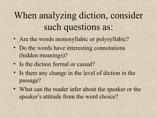 Diction tone revised | PPT | Humor and Satire | Pop Culture