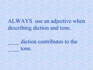Diction tone revised | PPT | Humor and Satire | Pop Culture