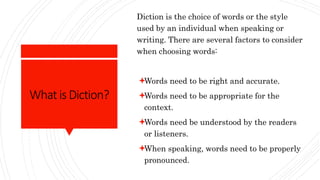 Examples Of Diction In Literature