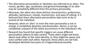 Dissociative Identity Disorder - DID aka Multiple Personality Disorder ...