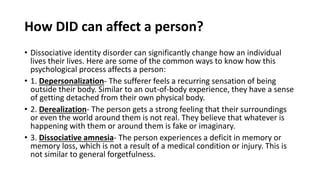 Dissociative Identity Disorder - DID aka Multiple Personality Disorder ...