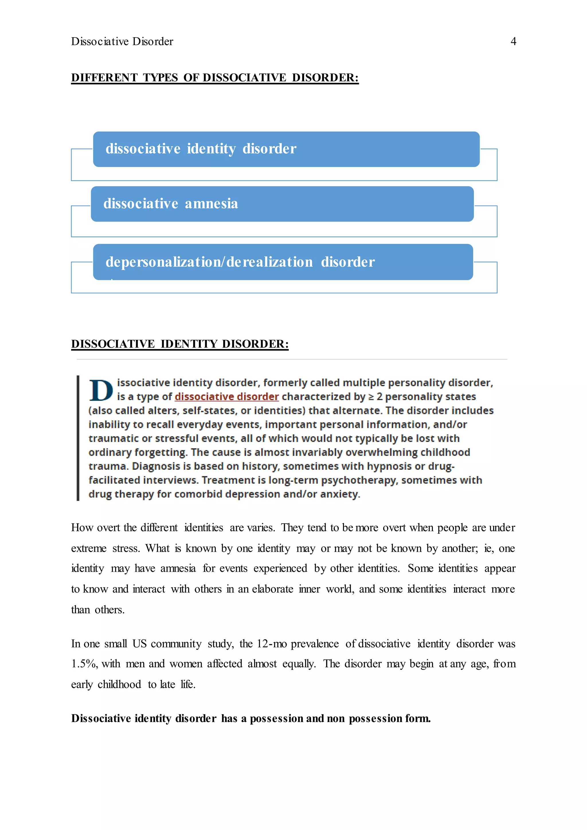 DISSOCIATIVE IDENTITY DISORDER | DOCX