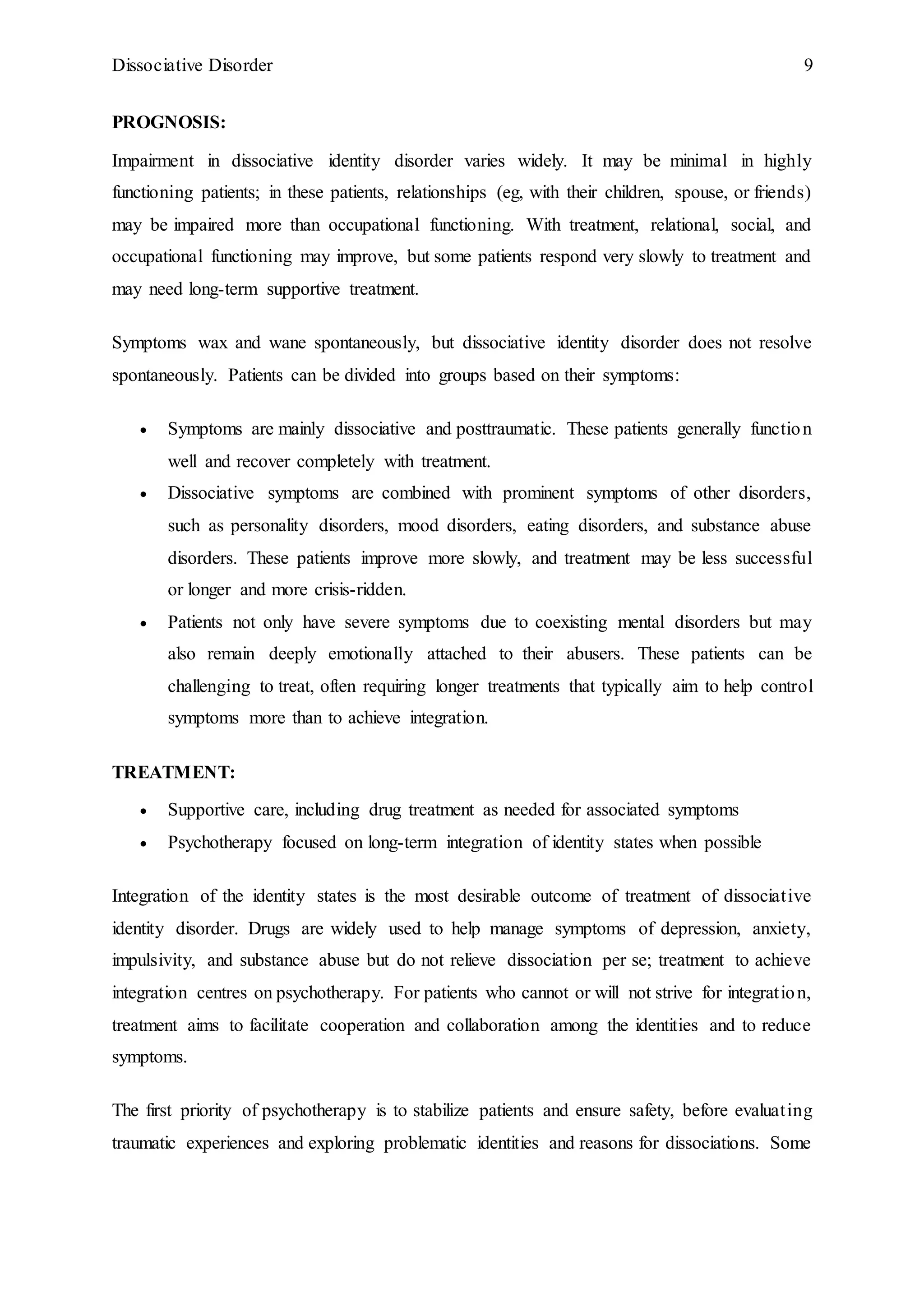 DISSOCIATIVE IDENTITY DISORDER | DOCX