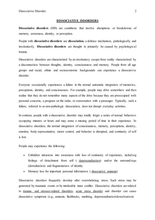 DISSOCIATIVE IDENTITY DISORDER | DOCX
