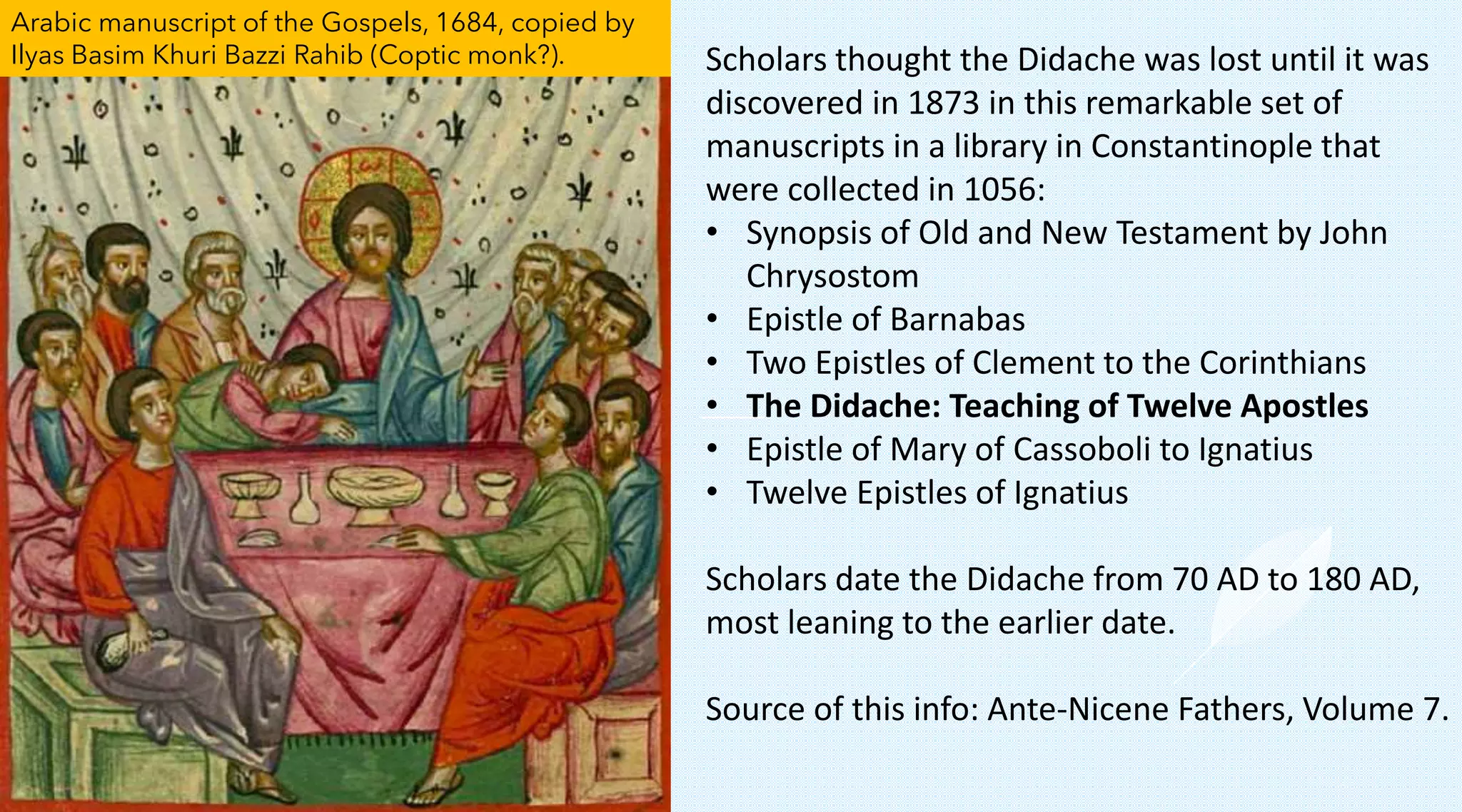 Ancient Church Writing, Didache, Teachings of the Twelve Apostles | PDF
