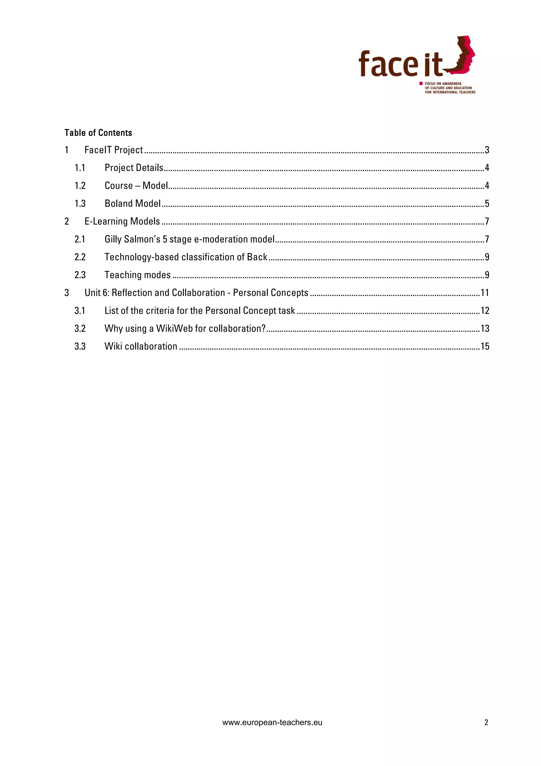 Wiki: Didactical Module Concept Faceit Unit6 | PDF