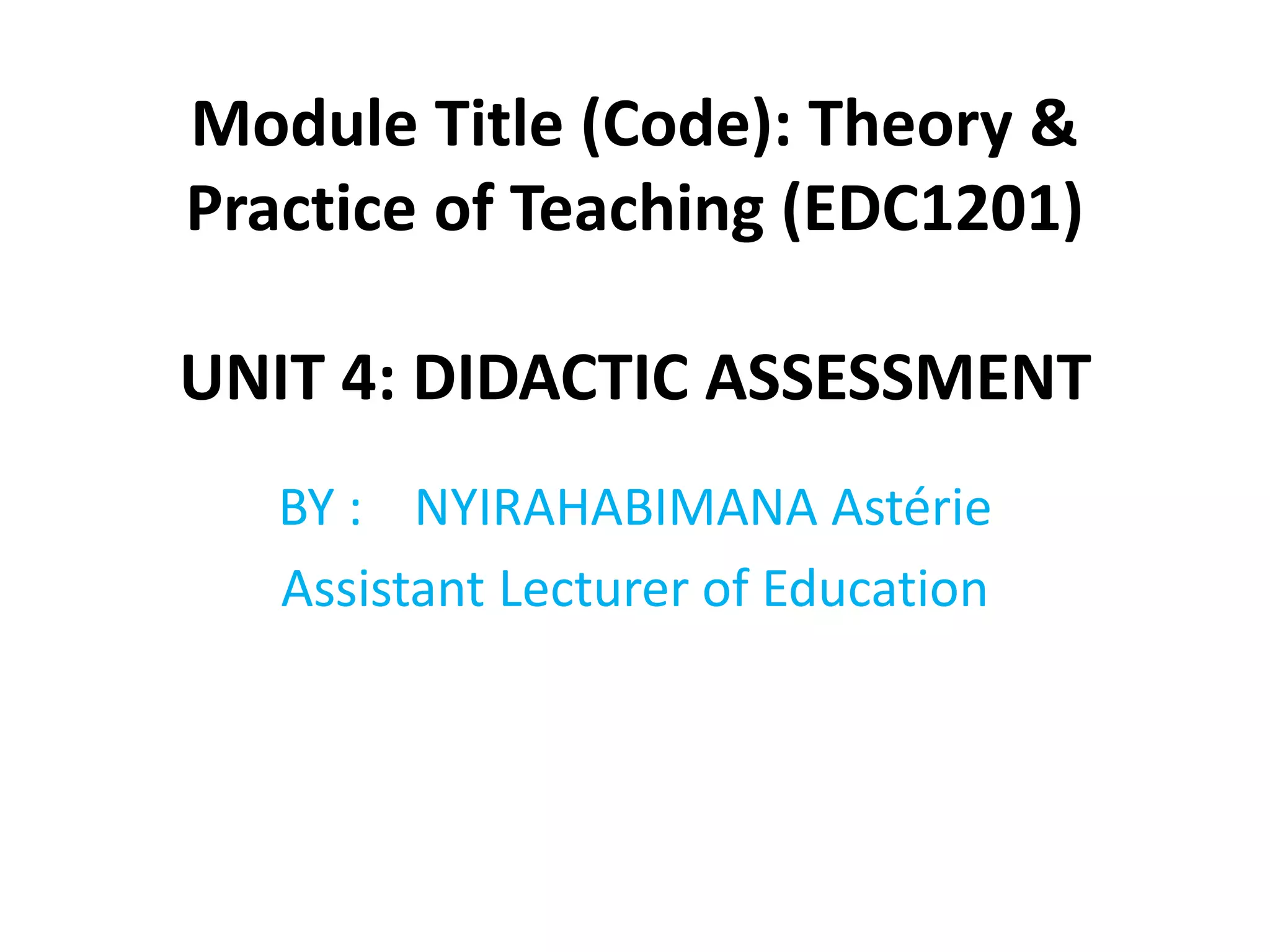 Didactic assessment | PPTX