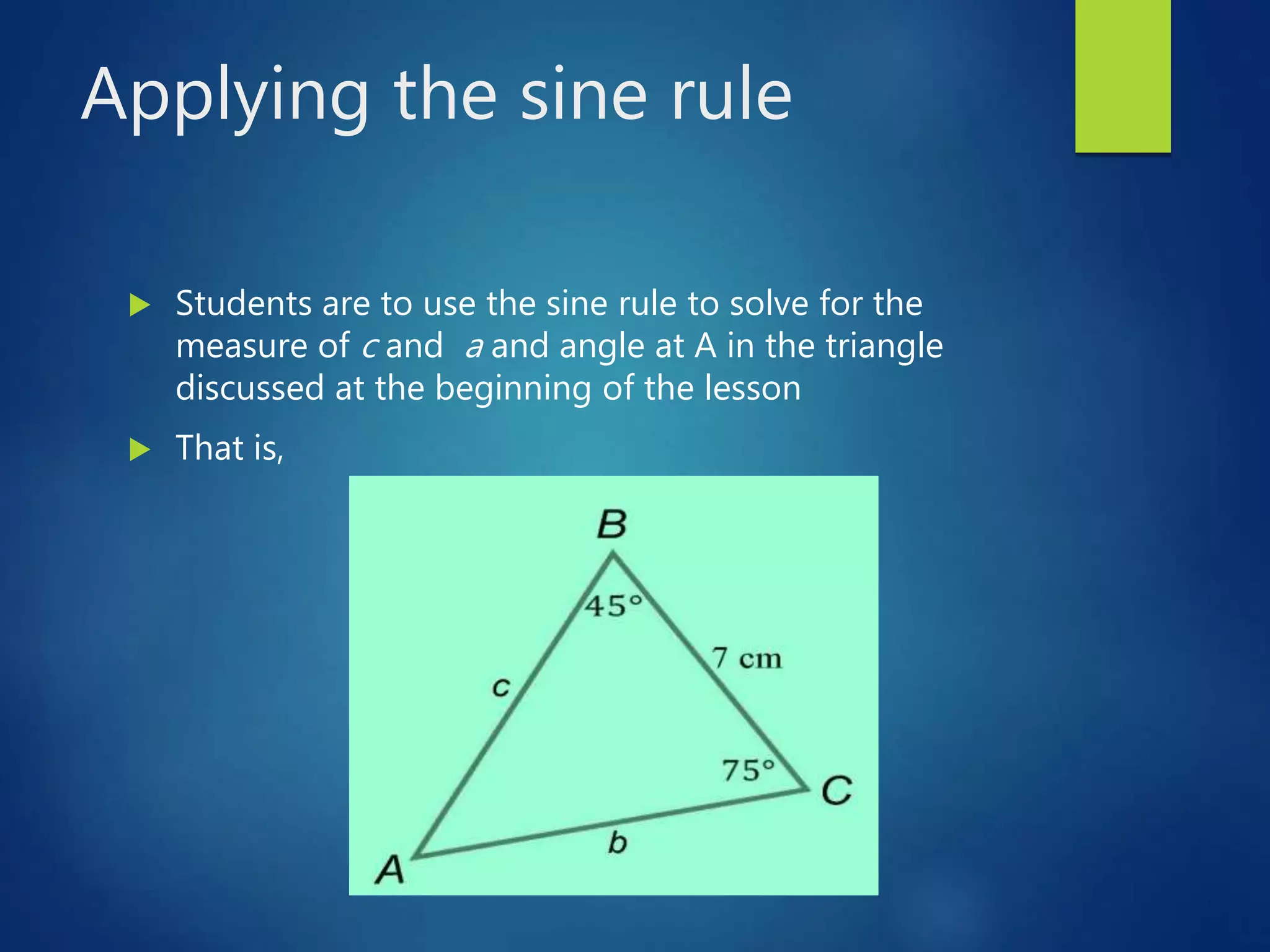 Didactic lesson sine rule | PPTX