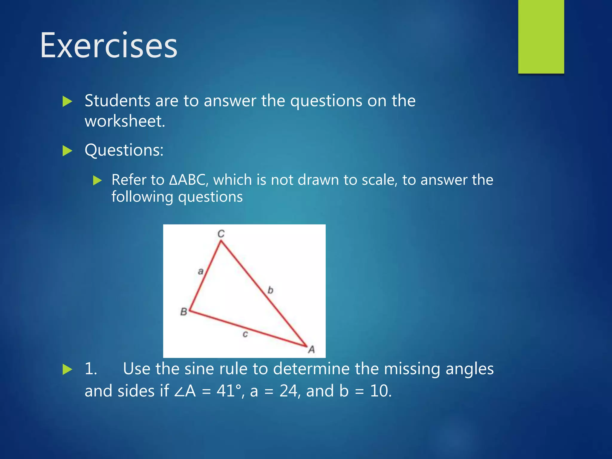 Didactic lesson sine rule | PPTX