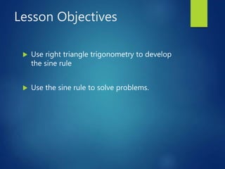 Didactic lesson sine rule | PPTX | Physics | Science
