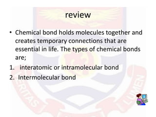 INTRAMOLECULAR BONDS PPT | PPTX