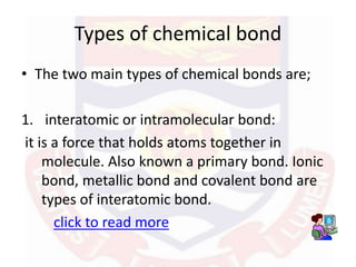 INTRAMOLECULAR BONDS PPT | PPTX