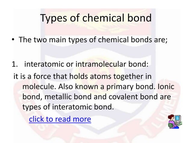 INTRAMOLECULAR BONDS PPT | PPTX