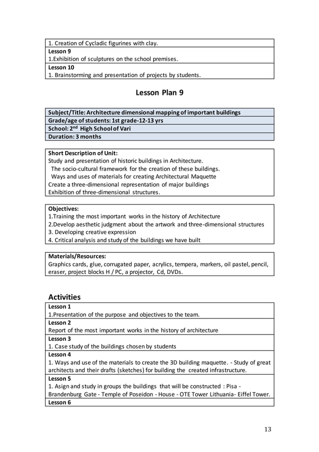 Didactic resources - Lesson Plans | DOCX