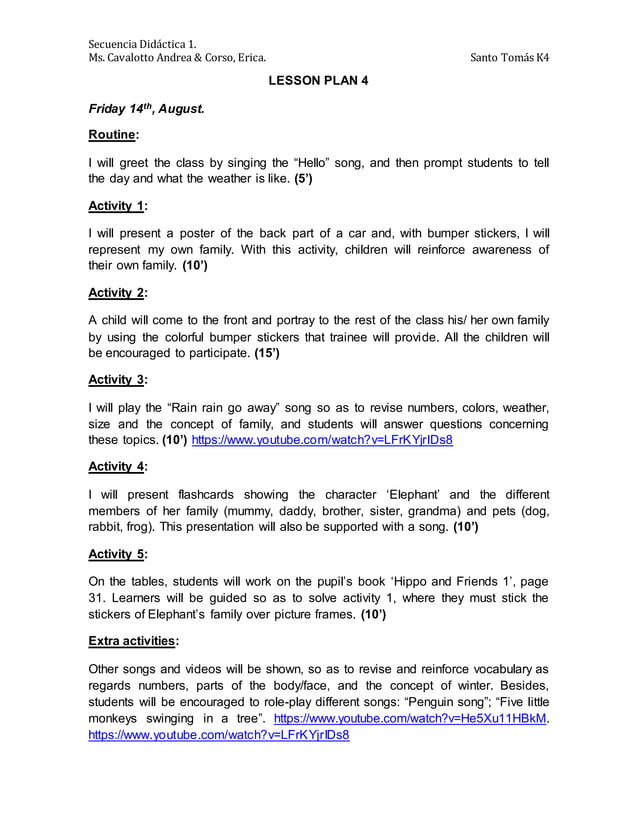 Didactic Sequence 1 | PDF