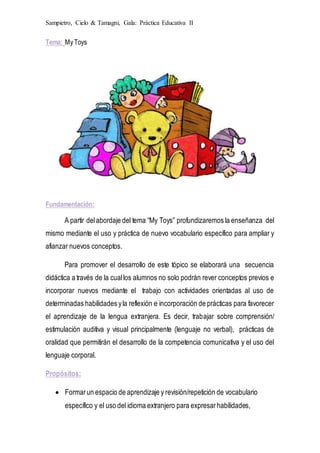 Didactic sequence TOYS lesson plan 1 and 2 | DOCX