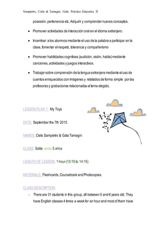 Didactic sequence TOYS lesson plan 1 and 2 | DOCX