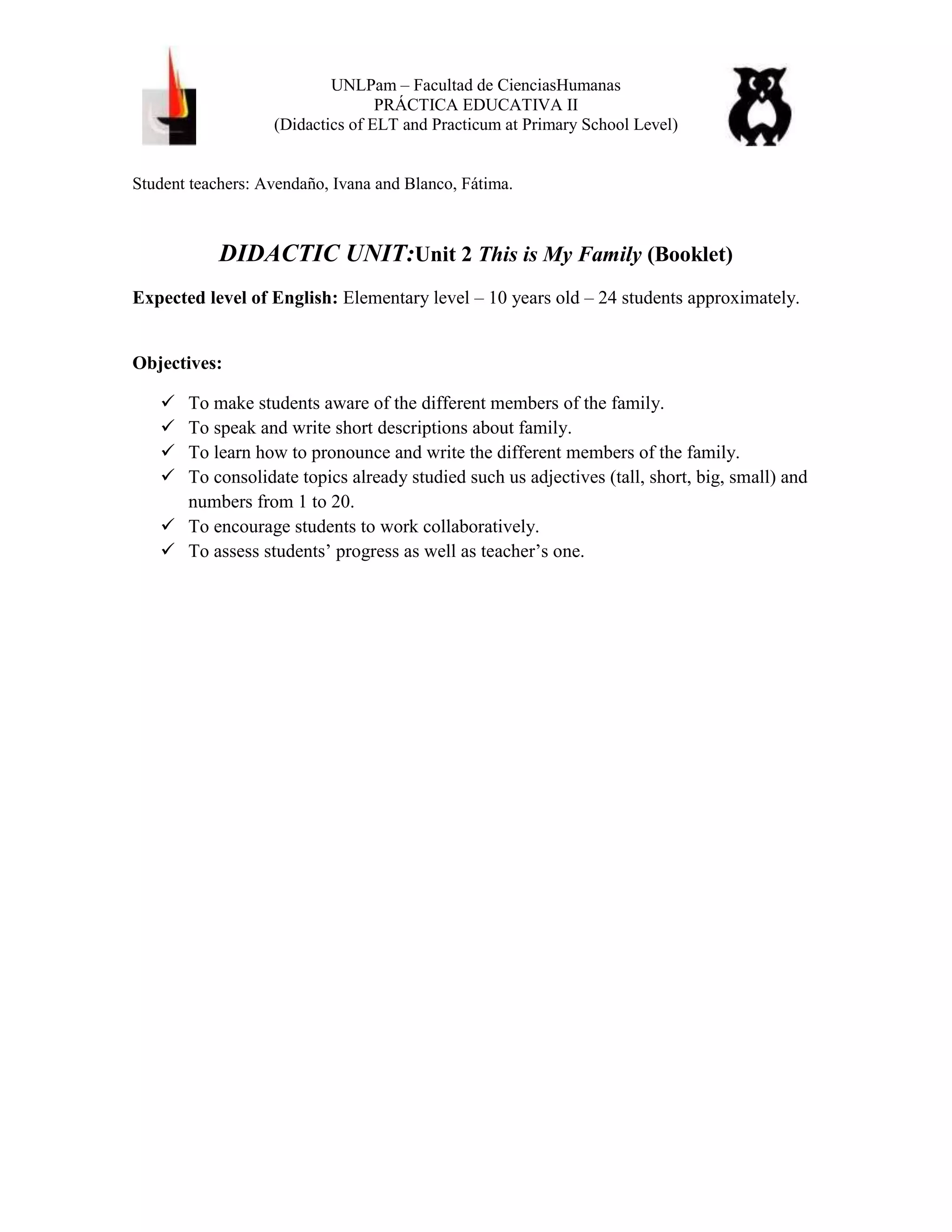 Didactic unit 1 | PDF